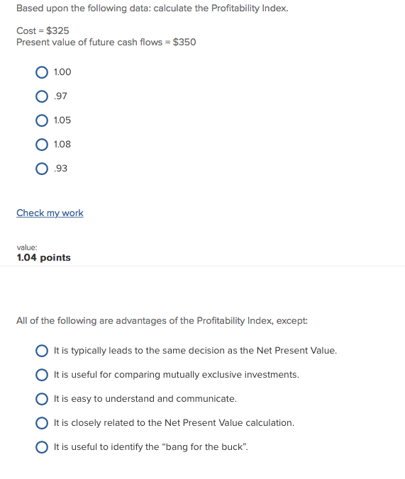Solved Based upon the following data: calculate the | Chegg.com