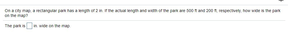 Solved On a city map, a rectangular park has a length of 2 | Chegg.com