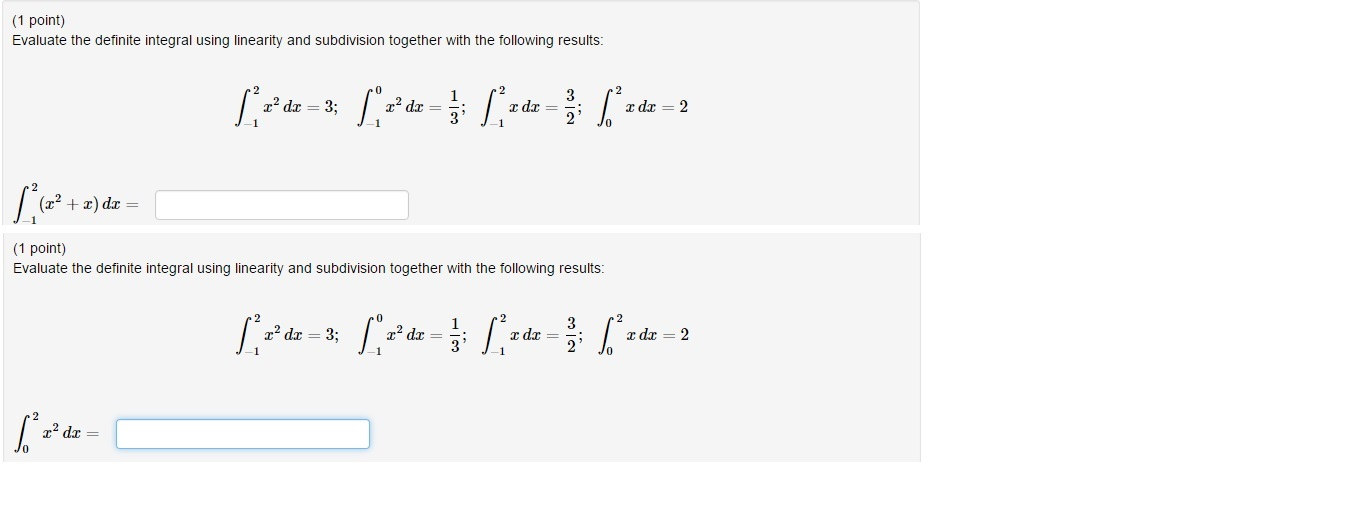 Solved Evaluate the definite integral using linearity and | Chegg.com