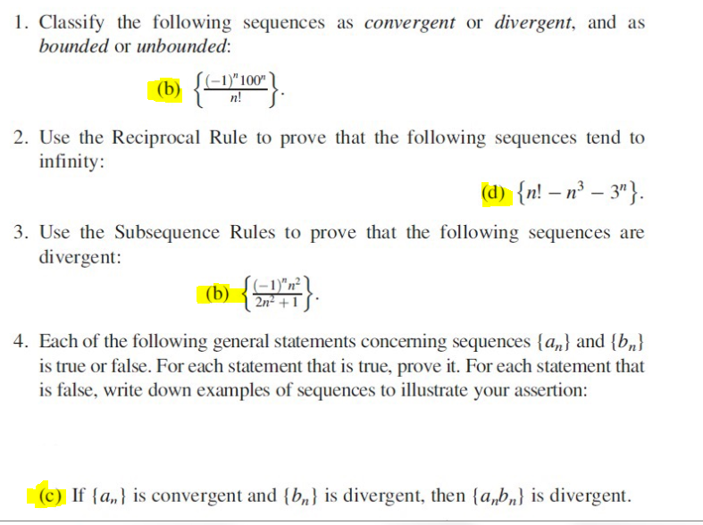 Solved Classify the following sequences as convergent or | Chegg.com