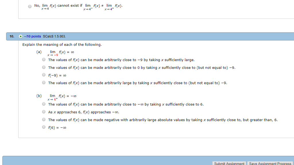 Solved O No, limf(x) cannot exist if lim fix)# lim f(x). 10. | Chegg.com