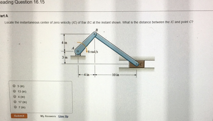 Solved Locate me instantaneous center of zero velocity (IC) | Chegg.com