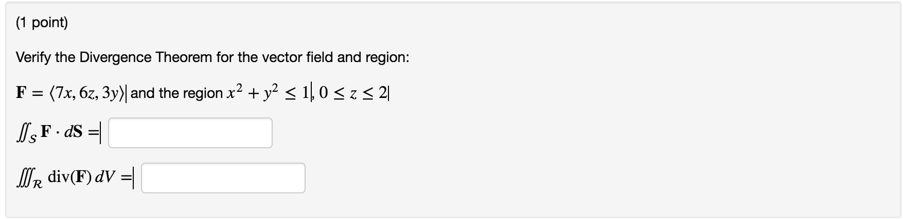 Solved Verify the Divergence Theorem for the vector field | Chegg.com
