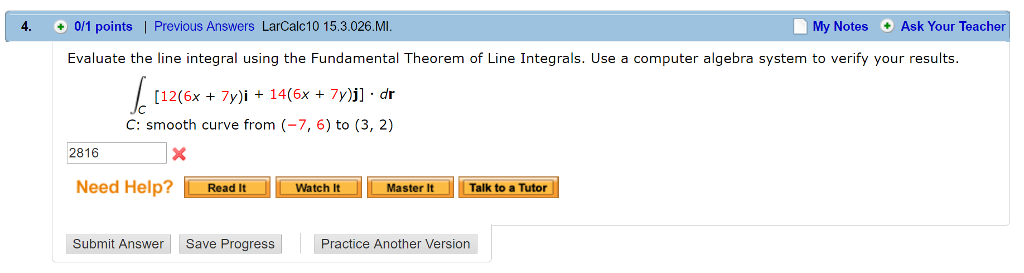 Solved Evaluate the line integral using the Fundamental | Chegg.com