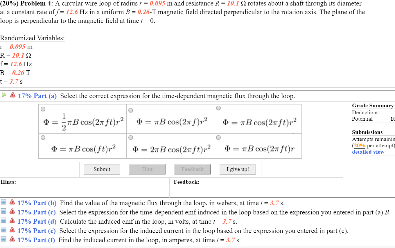 Solved: A Circular Wire Loop Of Radius R = 0.095 M And Res... | Chegg.com