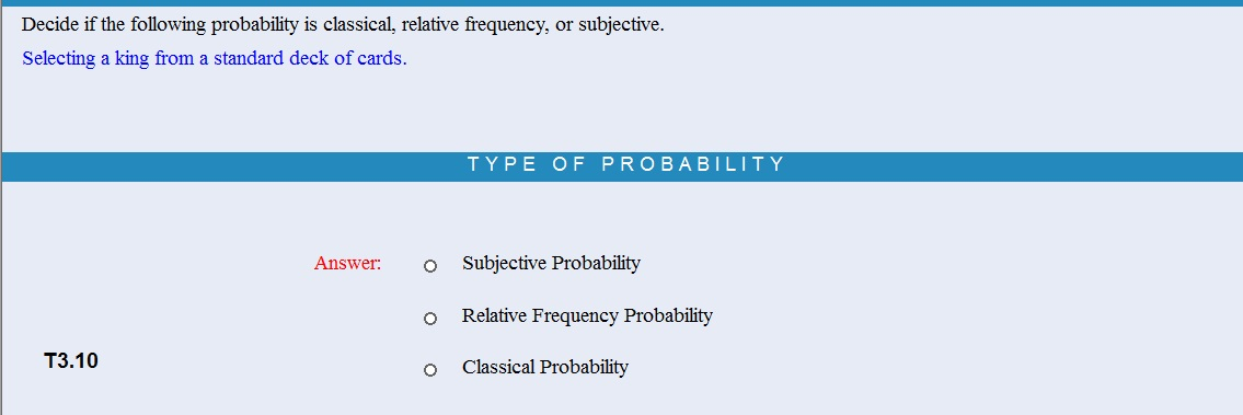 Solved Decide if the following probability is classical, | Chegg.com