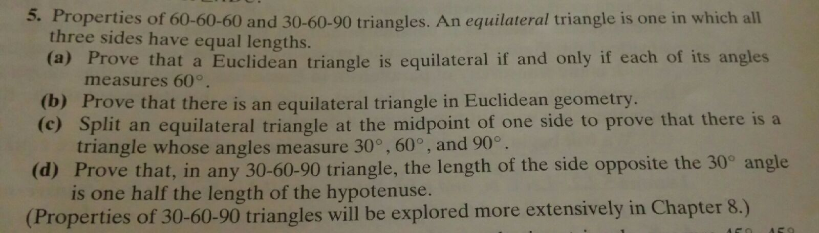 5. Properties of 60-60-60 and 30-60-90 triangles. An | Chegg.com