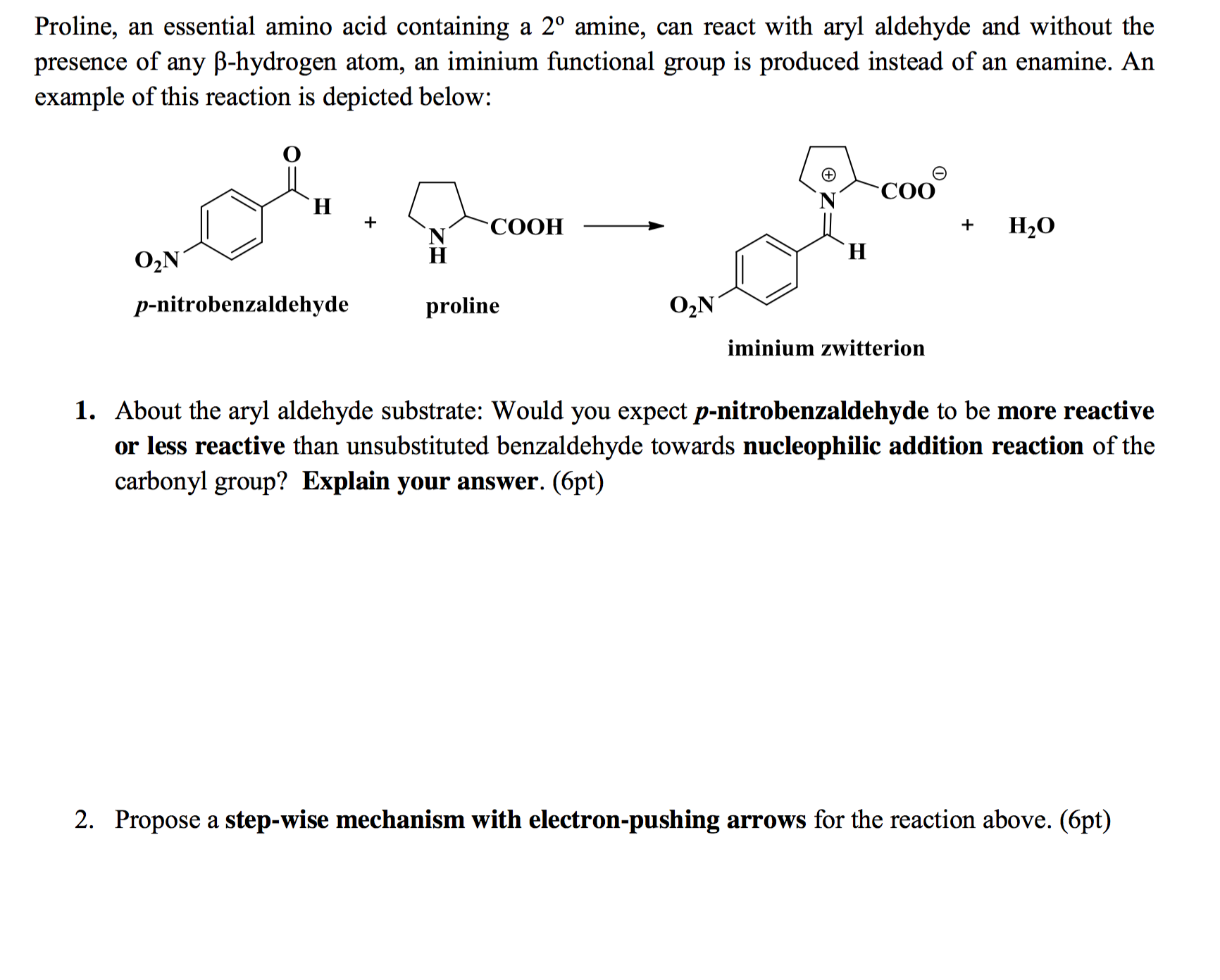 Proline, an essential amino acid containing a 2 | Chegg.com