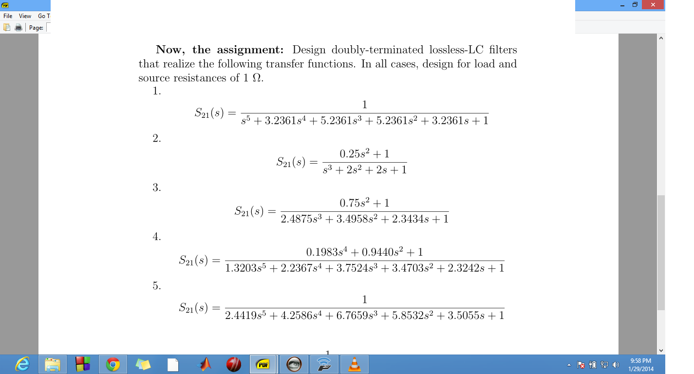 Solved Now, the assignment: Design doubly-terminated | Chegg.com