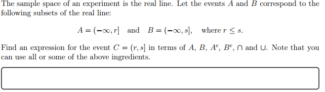 Solved The Sample Space Of An Experiment Is The Real Line Chegg solved-the-sample-space-of-an-experiment-is-the-real-line-chegg