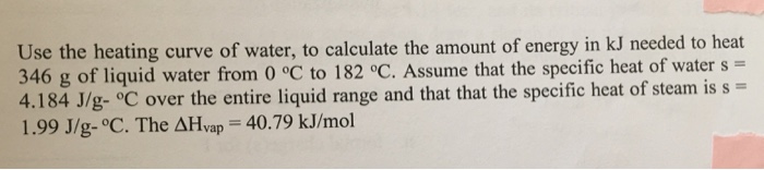 Solved Use the heating curve of water, to calculate the | Chegg.com