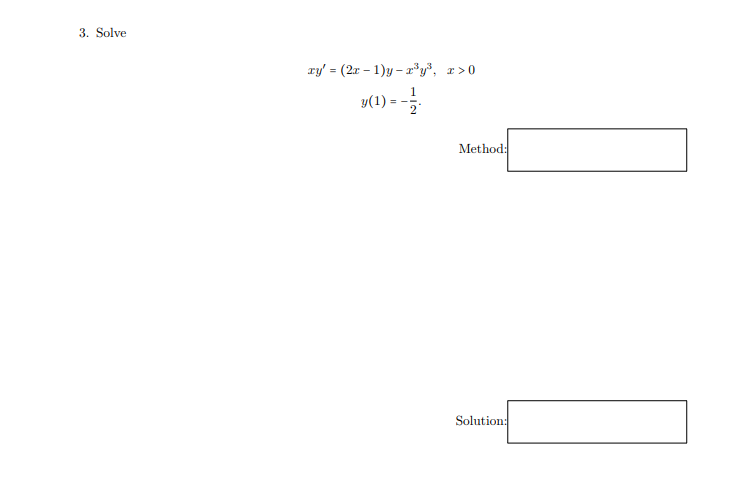 Solved 3. Solve Method Solution | Chegg.com