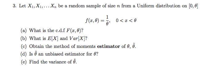 Solved Let X_1, X_1, ... X_n be a random sample of size n | Chegg.com