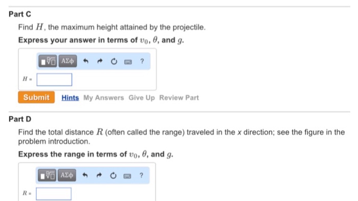 Solved Projectile Motion Tutorial Learning Goal To | Chegg.com