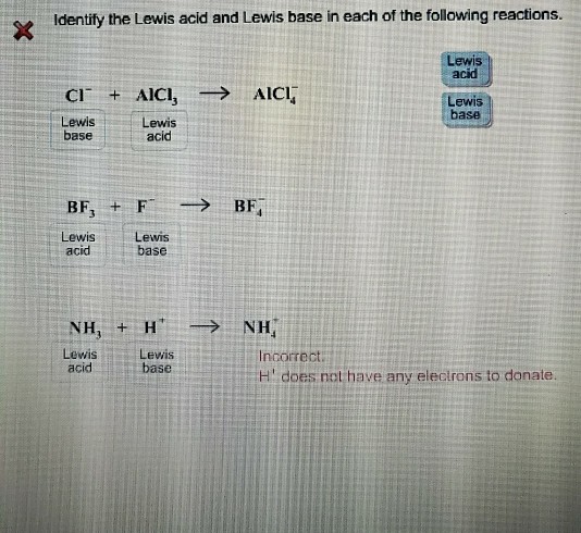 Solved Identify the Lewis acid and Lewis base in each of the | Chegg.com