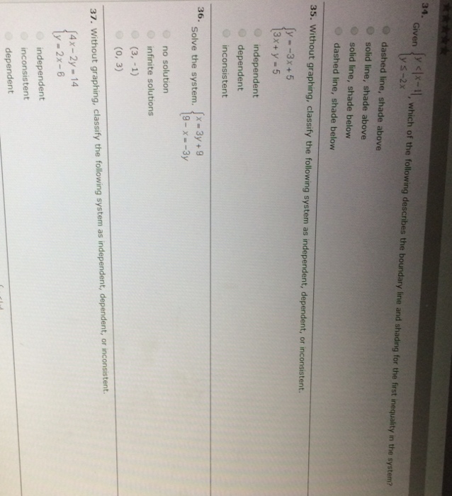 Solved Given , Which of the following describe the boundary | Chegg.com