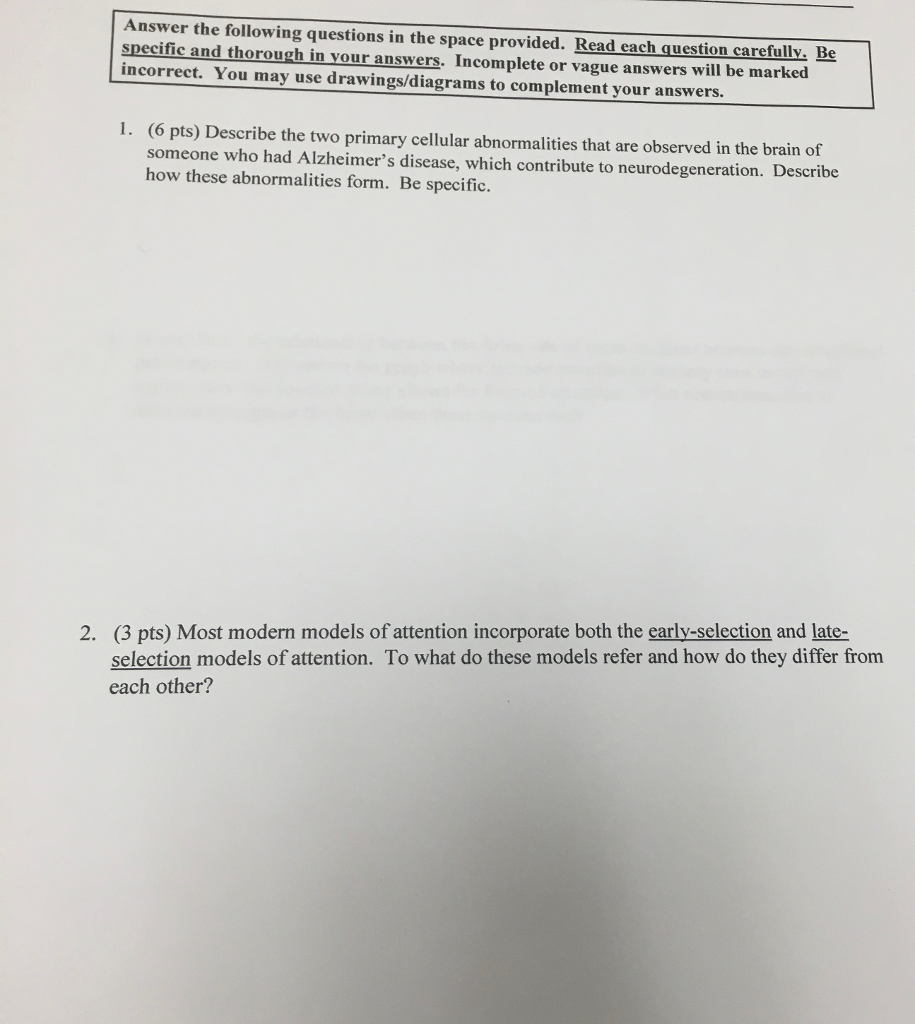 Solved Answer the following questions in the space provided. | Chegg.com