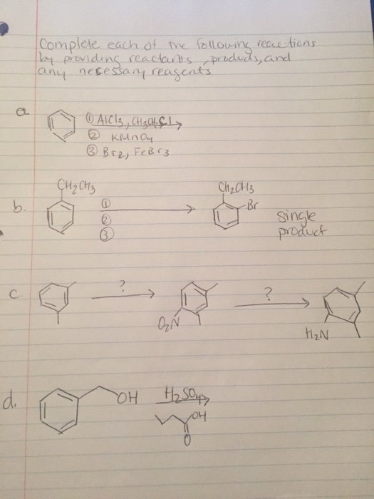 Solved Complete each of the following reactions by providing | Chegg.com