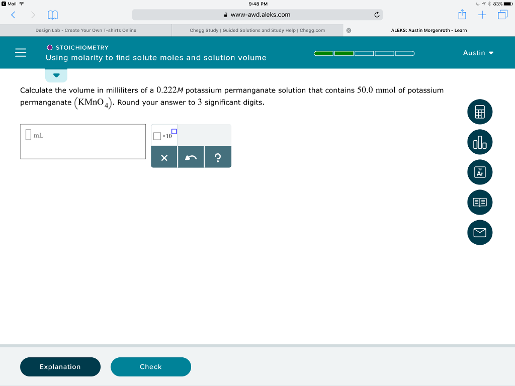 Solved Calculate the volume in milliliters of a 0.222M | Chegg.com