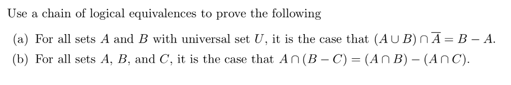Solved Use a chain of logical equivalences to prove the | Chegg.com