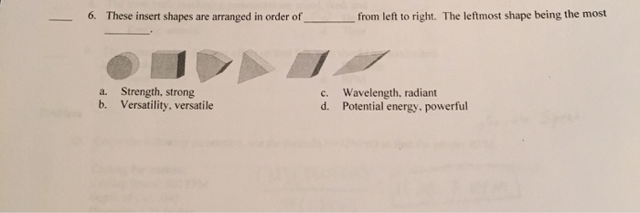 Solved These insert shapes are arranged in order of_from | Chegg.com