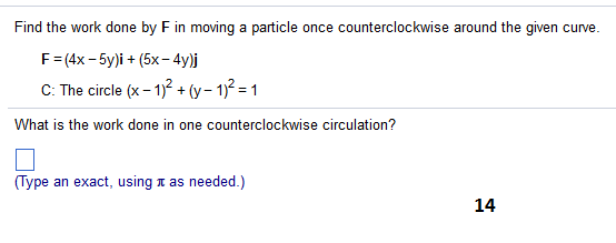 Solved Find the work done by F in moving a particle | Chegg.com