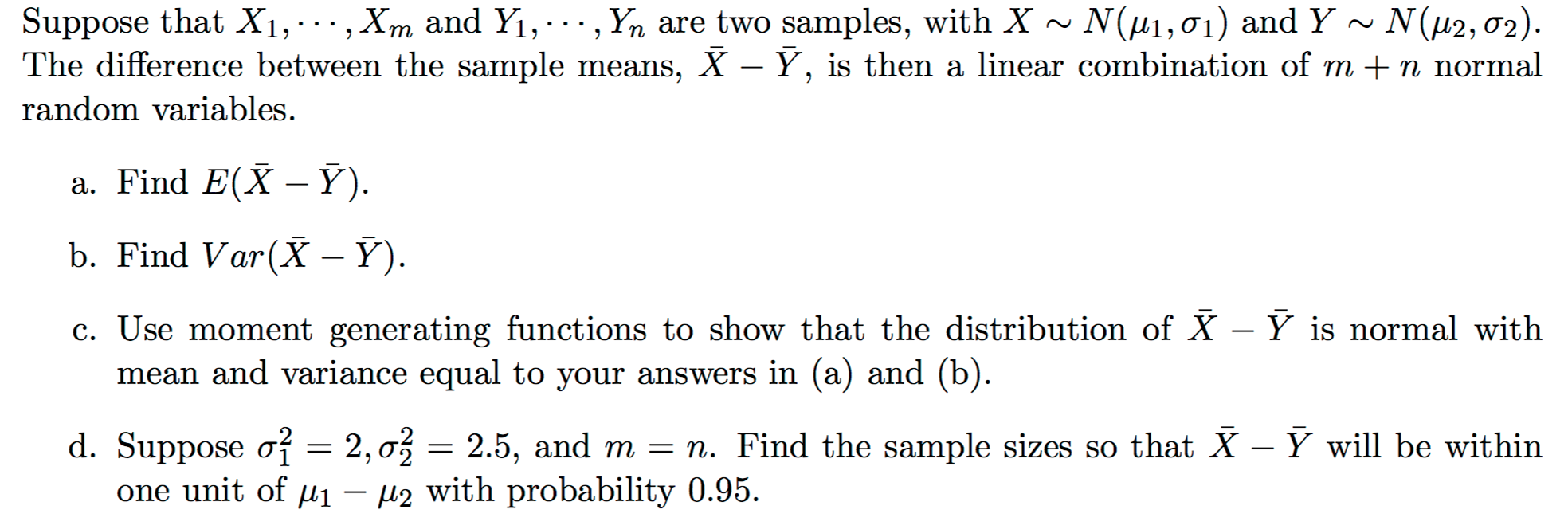 Solved Suppose that X_1, ..., X_m and Y_1, ..., Y_n are two | Chegg.com