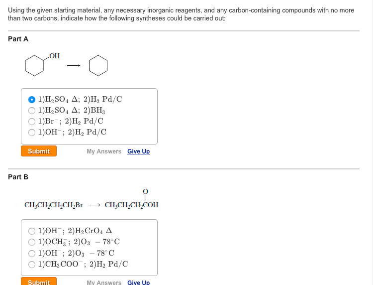 Solved Using the given starting material, any necessary | Chegg.com