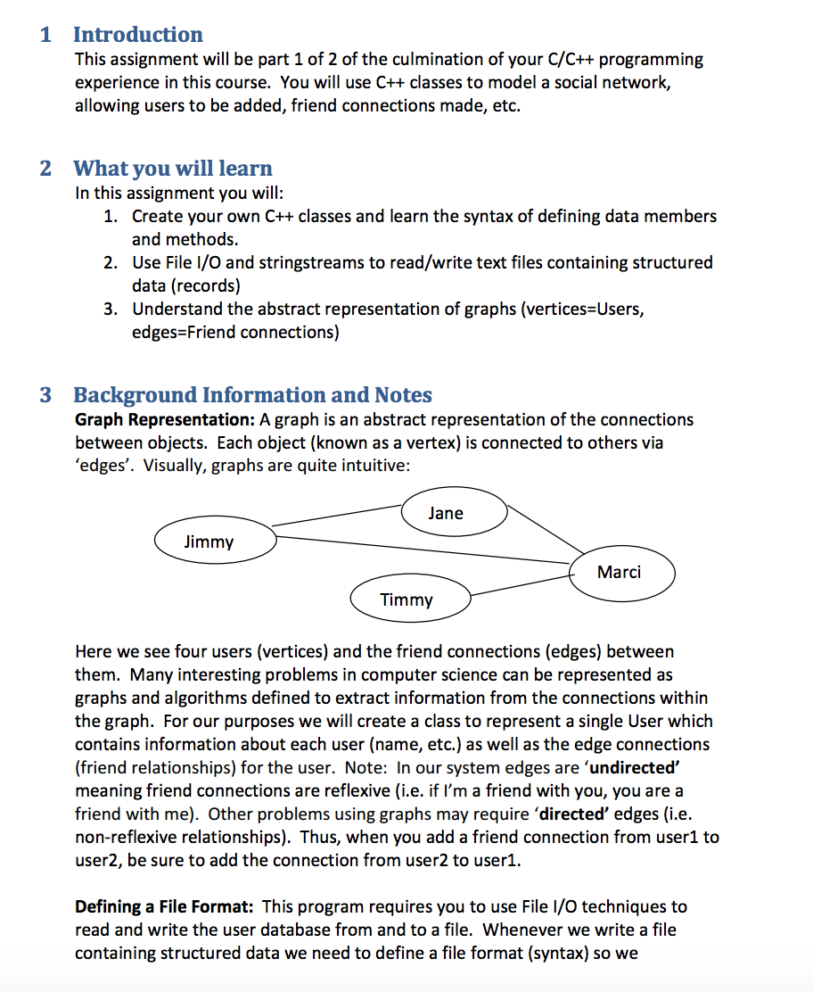 Solved 1 Introduction This assignment will be part 1 of 2 of | Chegg.com