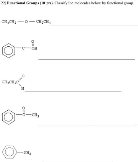 Solved Classify the molecules below by functional group. | Chegg.com