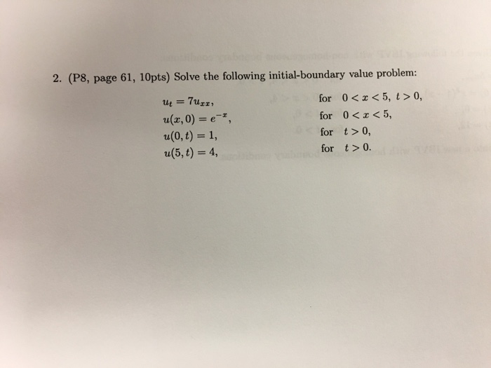 Solved Solve the following initial-boundary value problem: | Chegg.com