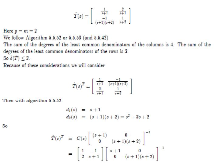 Solved Consider The Transfer Function Matrix 8 1 叶 T