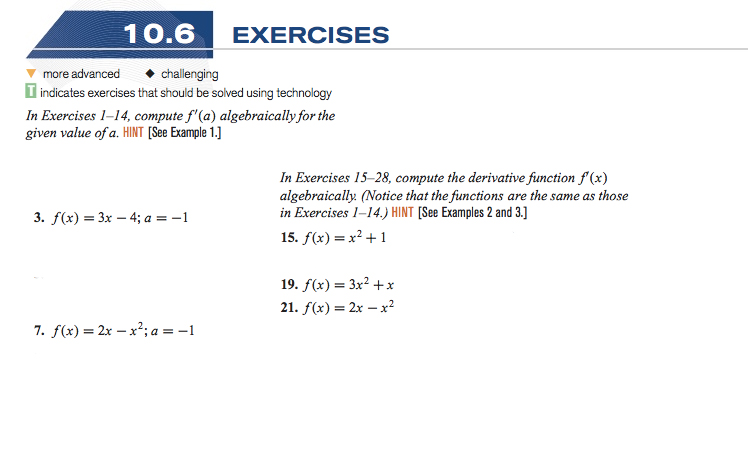 Solved In Exercises 1-14, compute f'(a) algebraically for | Chegg.com