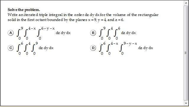 Solved Solve the problem. Write an iterated triple integral | Chegg.com