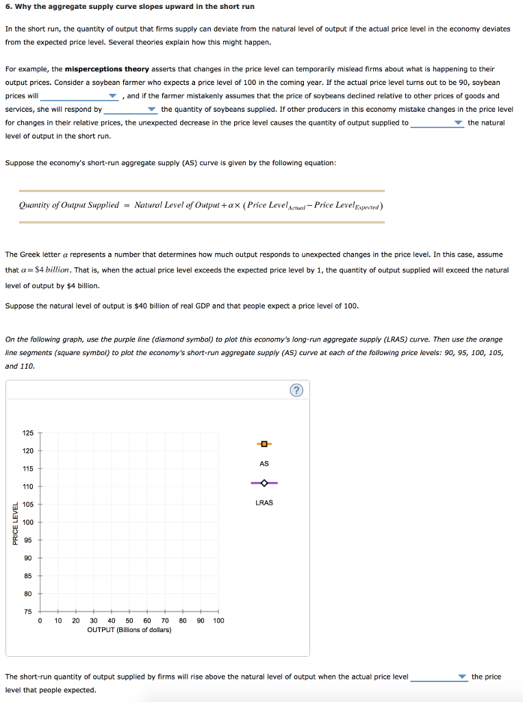 Solved 6. Why the aggregate supply curve slopes upward in | Chegg.com