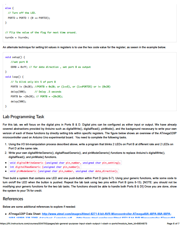 Lab: General Purpose Input/ Output - I/O Ports | Chegg.com