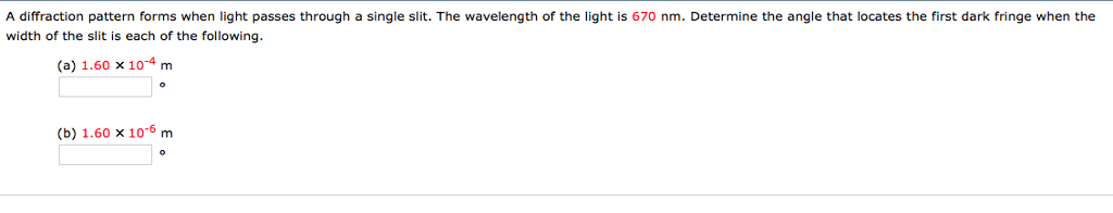 Solved A diffraction pattern forms when light passes through | Chegg.com