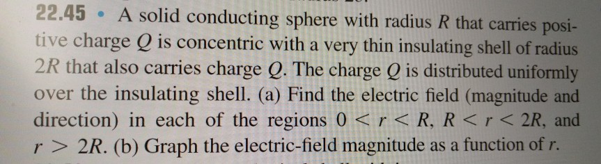 Solved 22.45 A solid conducting sphere with radius R that | Chegg.com