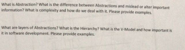 Solved What is Abstraction? What is the difference between | Chegg.com