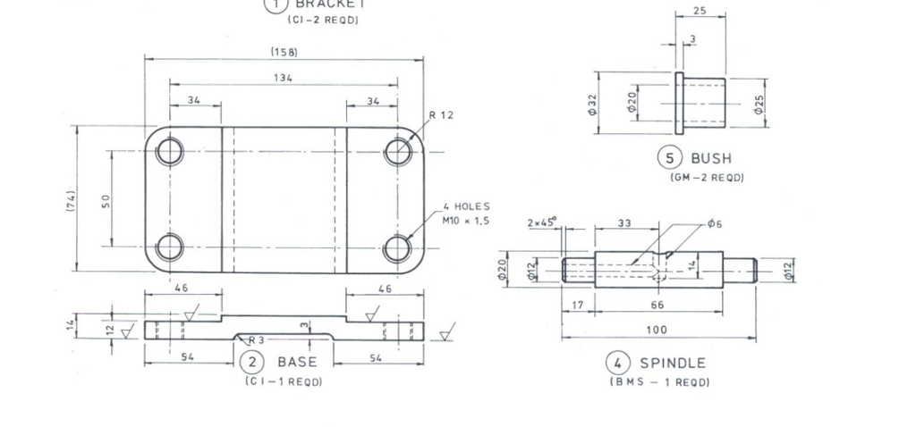Solved Details of a roller bracket are shown in Figure 1 | Chegg.com