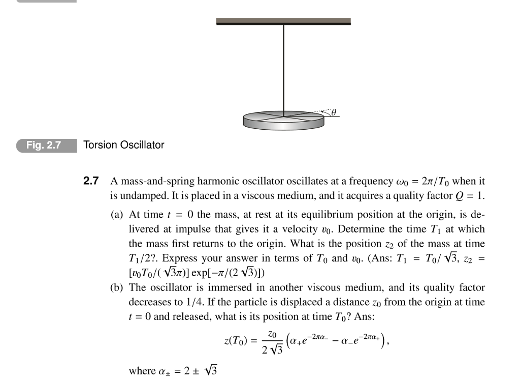 A mass-and-spring harmonic oscillator oscillates at a | Chegg.com