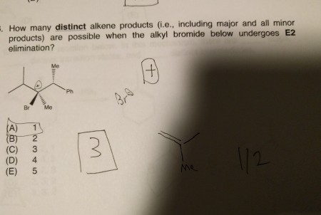 Solved How many distinct alkene products (i.e., ncluding | Chegg.com