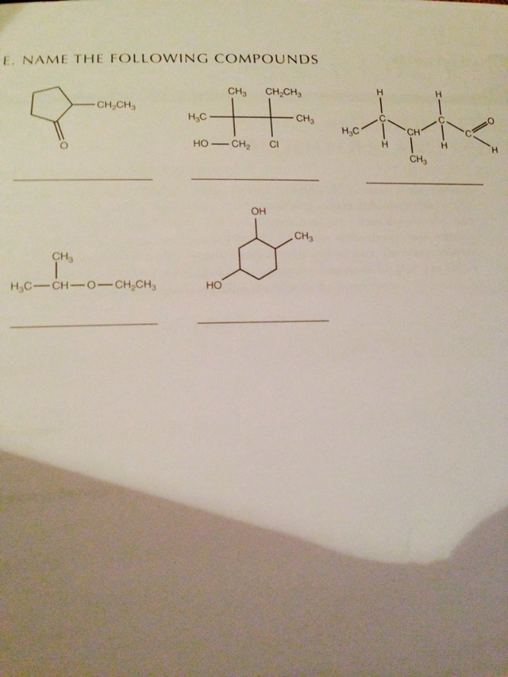 Solved: Name The Following Compounds | Chegg.com