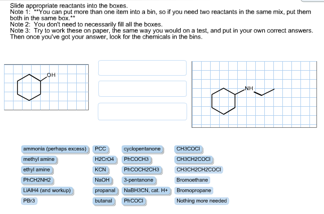 Solved Slide appropriate reactants into the boxes. Note 1: | Chegg.com