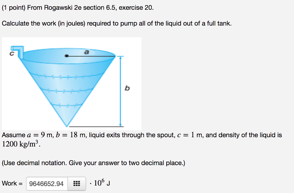 Solved (1 point) From Rogawski 2e section 6.5, exercise 20. | Chegg.com