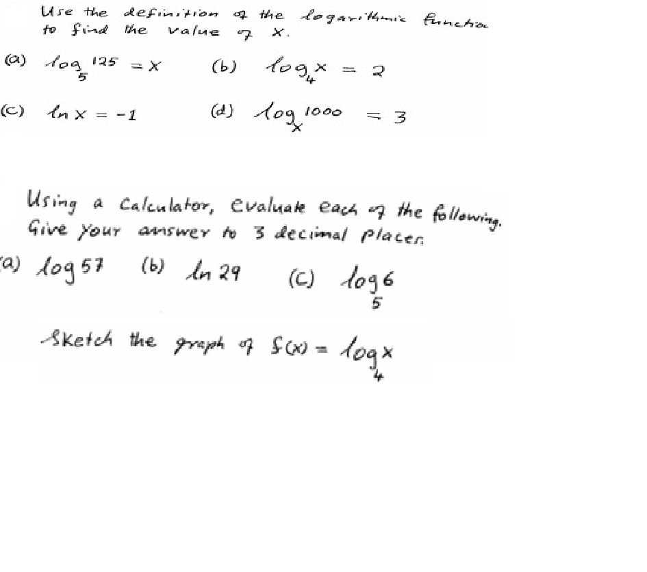 Solved Use the definition of the logarithmic function to | Chegg.com