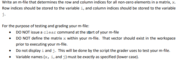 Solved Write an m-file that determines the row and column | Chegg.com
