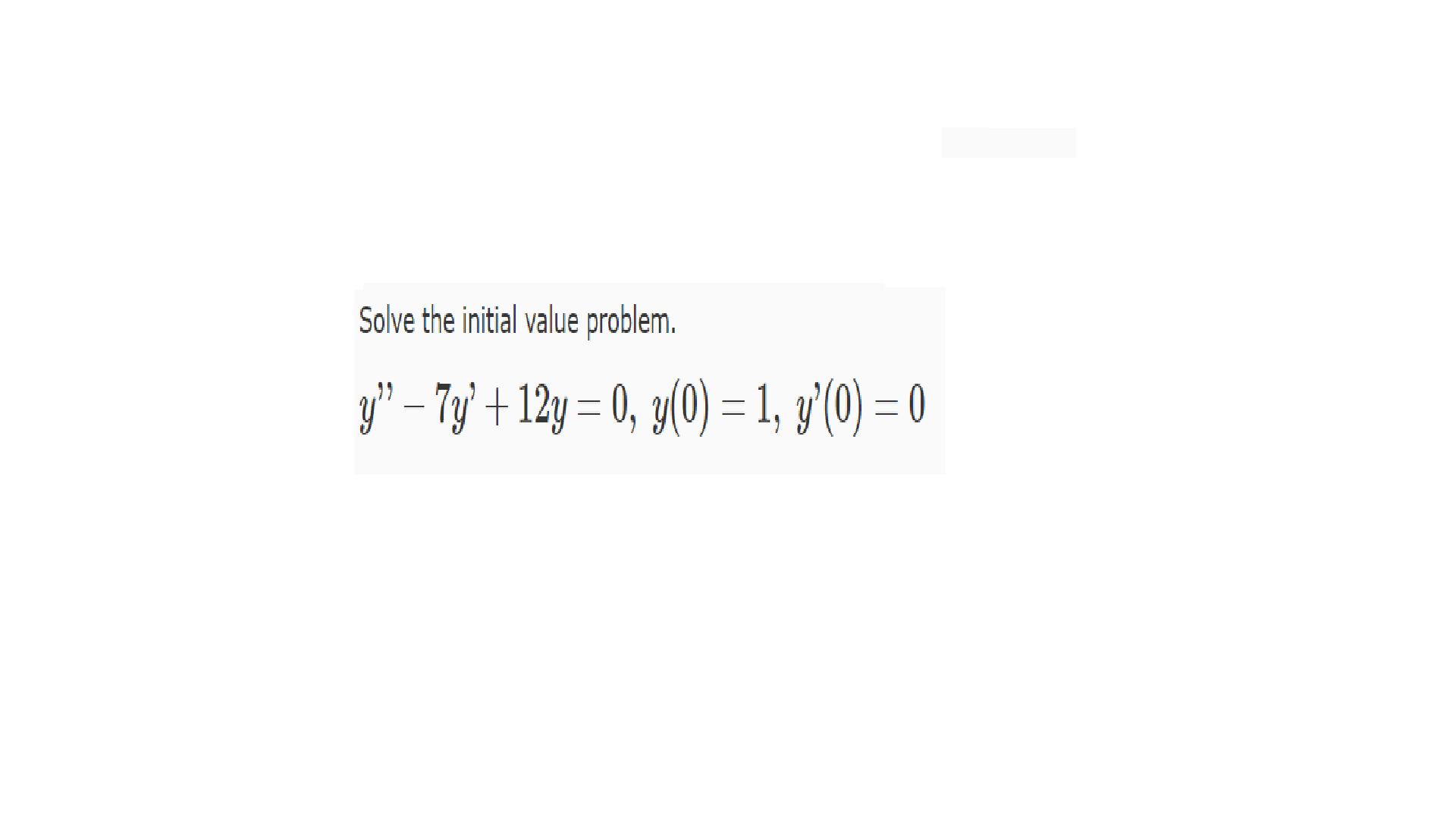 Solved Solve the initial value problem. | Chegg.com