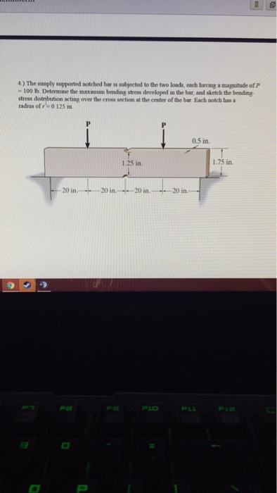 Solved The simply supported notched bar it subjected to the | Chegg.com