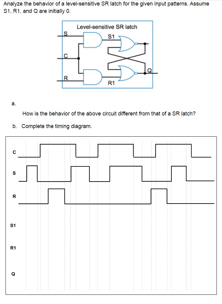 Solved Analyze the behavior of a level-sensitive SR latch | Chegg.com